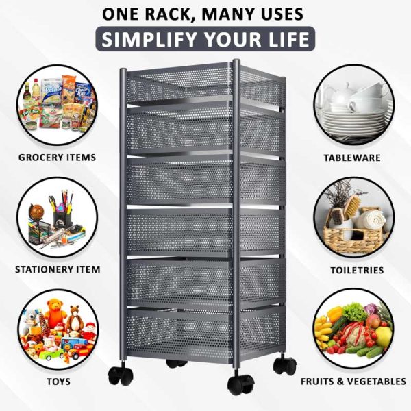 6 Layer Square Shape Kitchen Rack - Rabeya Enterprise